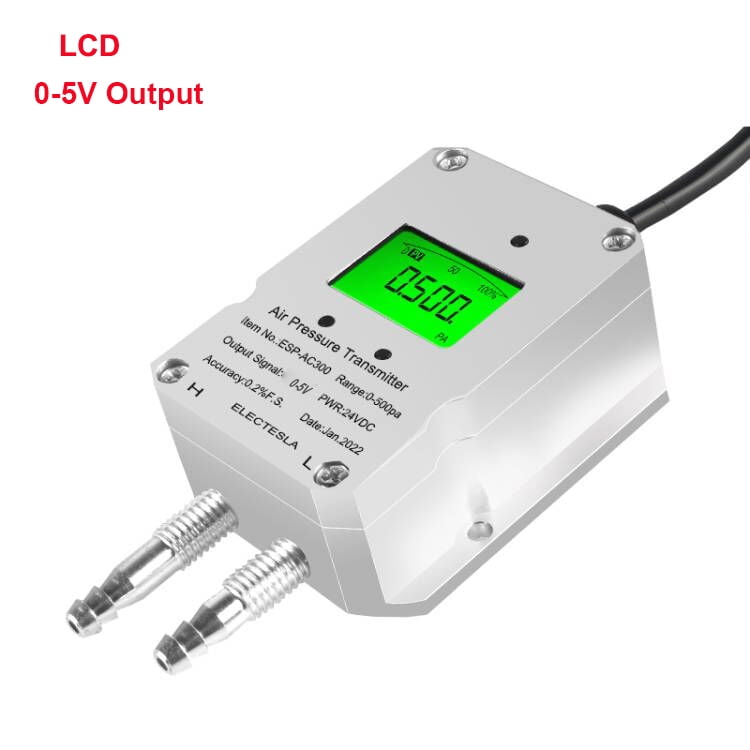 LCD Output 0-5V--200- 200Pa-Air or.Com Pressure Transducer, Input by ...