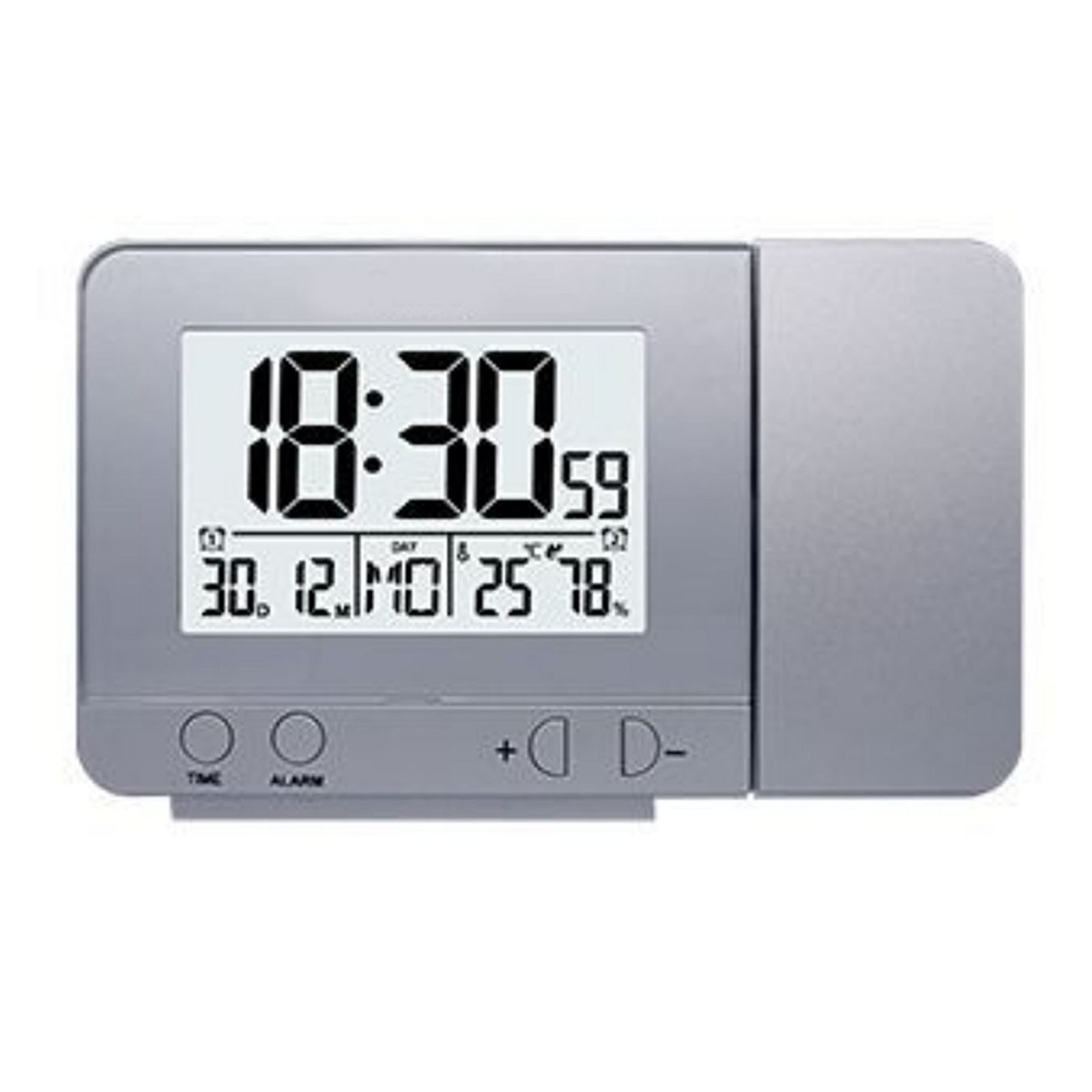 Lcd Screen Projection Alarm Clock Usb Charging Clock With Time Date ...