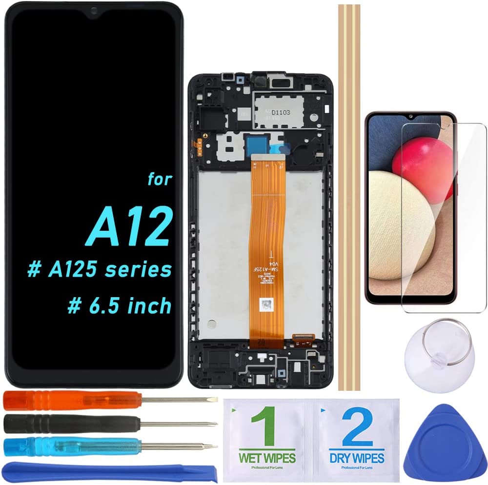 LCD Screen Replacement Touch Display Digitizer Assembly for Samsung Galaxy A12 A125 A125F SM ...