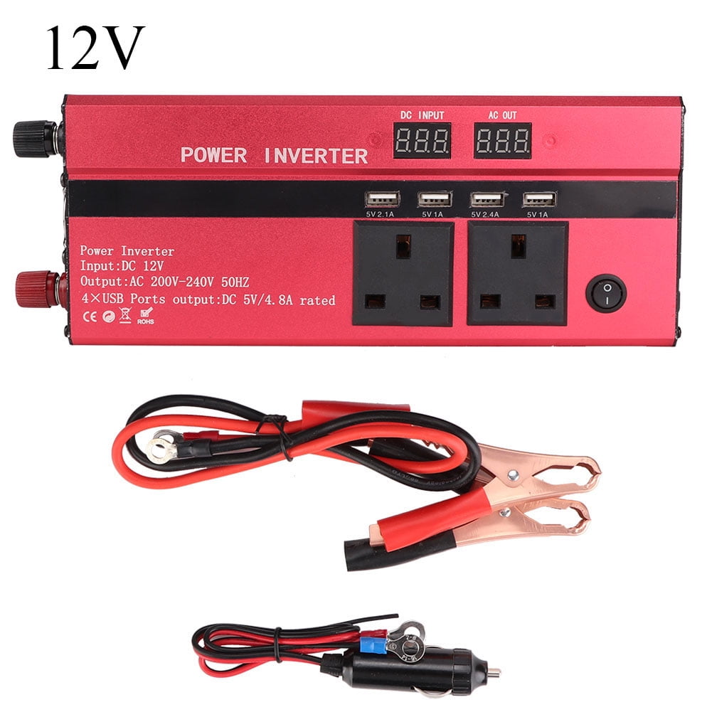 LCD Screen USB Solar Inverter 220V/1200W (12V to 220V/1200W) with UK ...