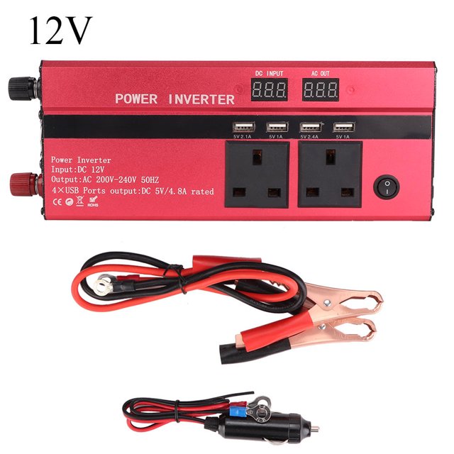 LCD Screen USB Solar Inverter 220V/1200W (12V to 220V/1200W) with UK ...