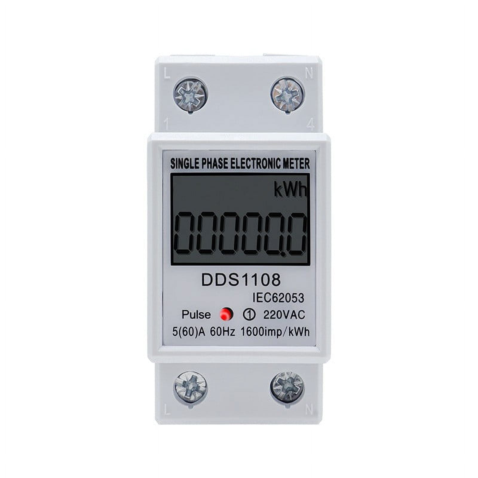 LCD Single Phase Electric Energy Meter KWH AC Digital Watt-Hour Meter ...