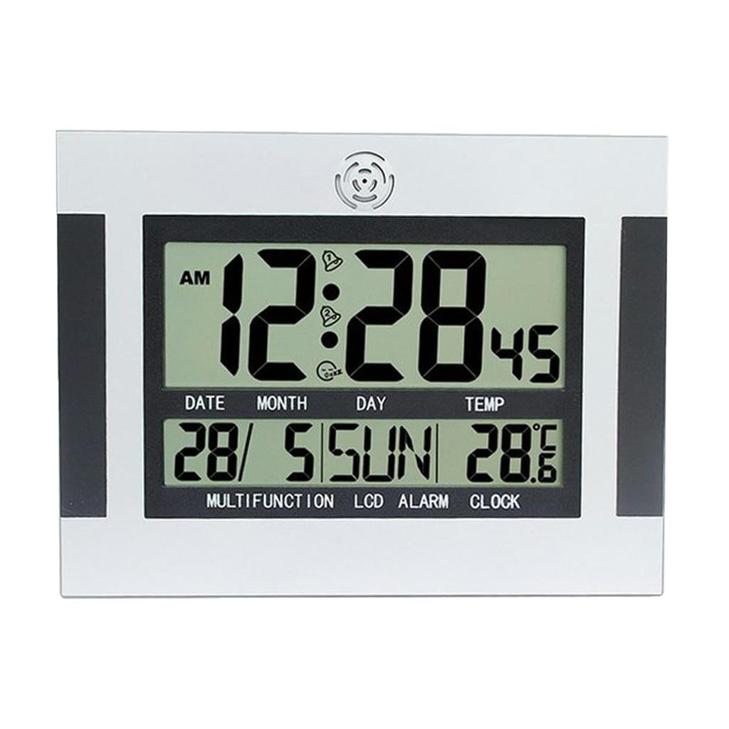LCD Snooze Alarm Clock Display Backlight Week/Month/Year, 12/24H ...