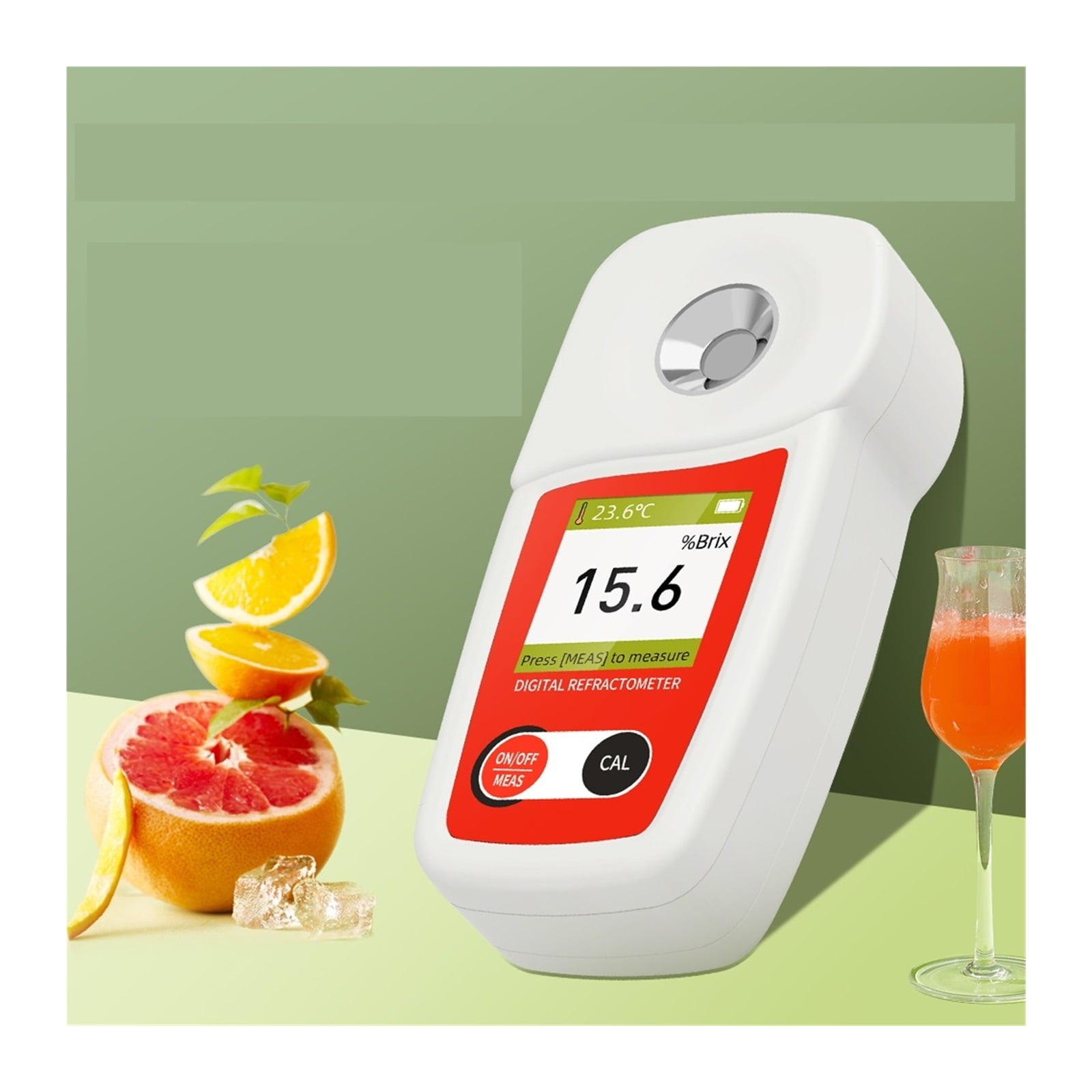 LCD Sugar Meter Refractometer Content Measuring Instrument Fruit Juice ...
