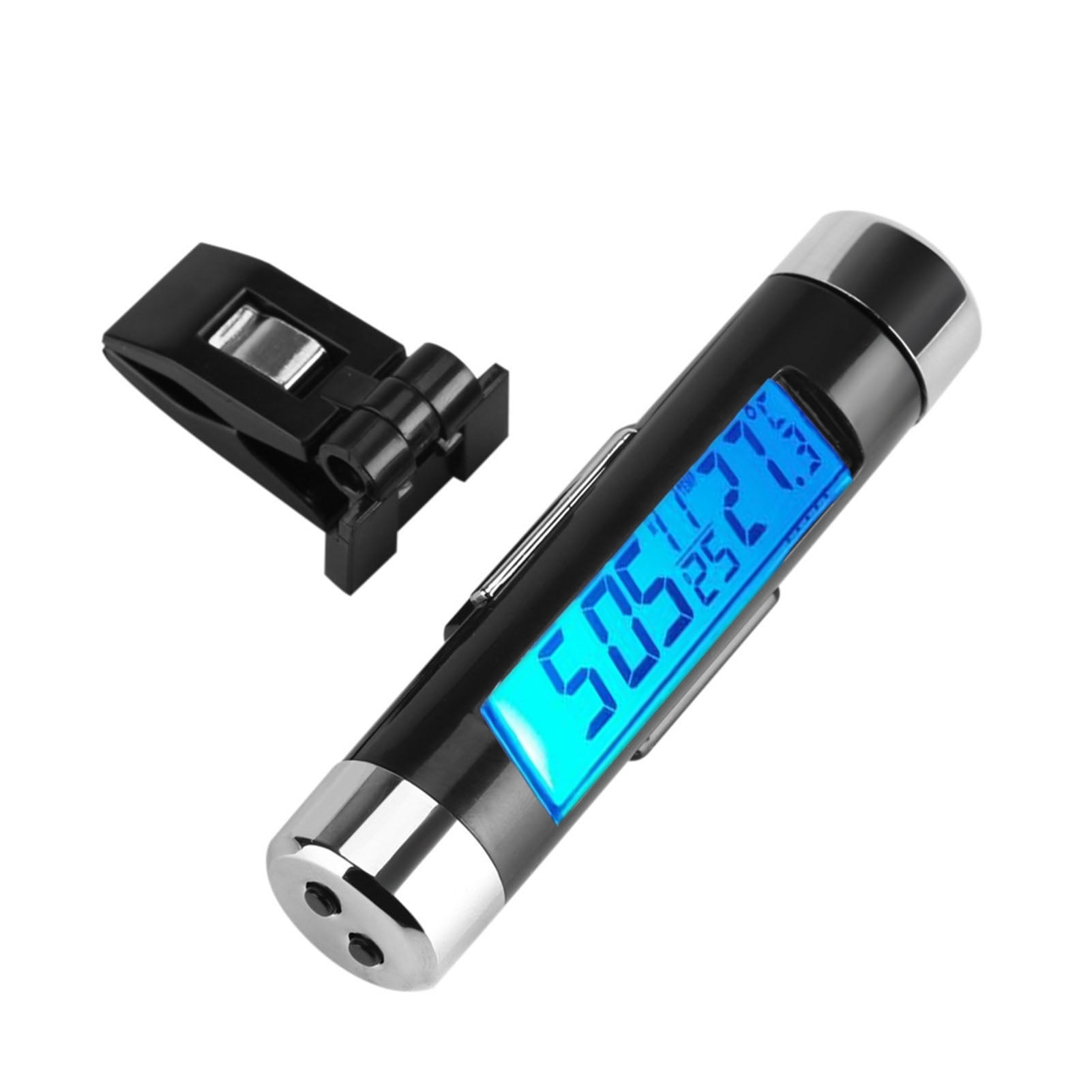 LCD Thermometer Automotive Digital Backlight Clock Monitor Clip On ...