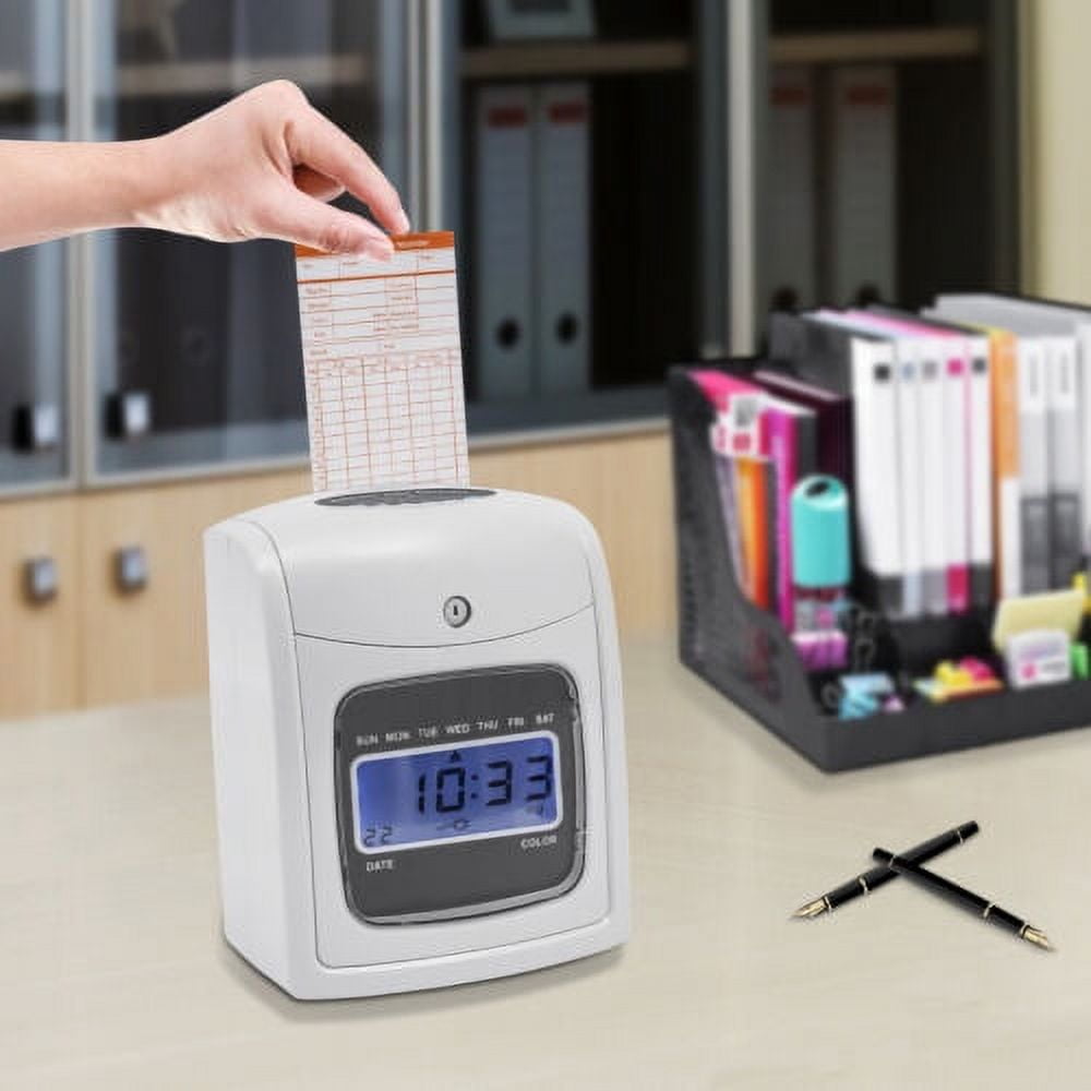 LCD Time Clock Office Staff Employee Punch Attendance Machine Time Card ...
