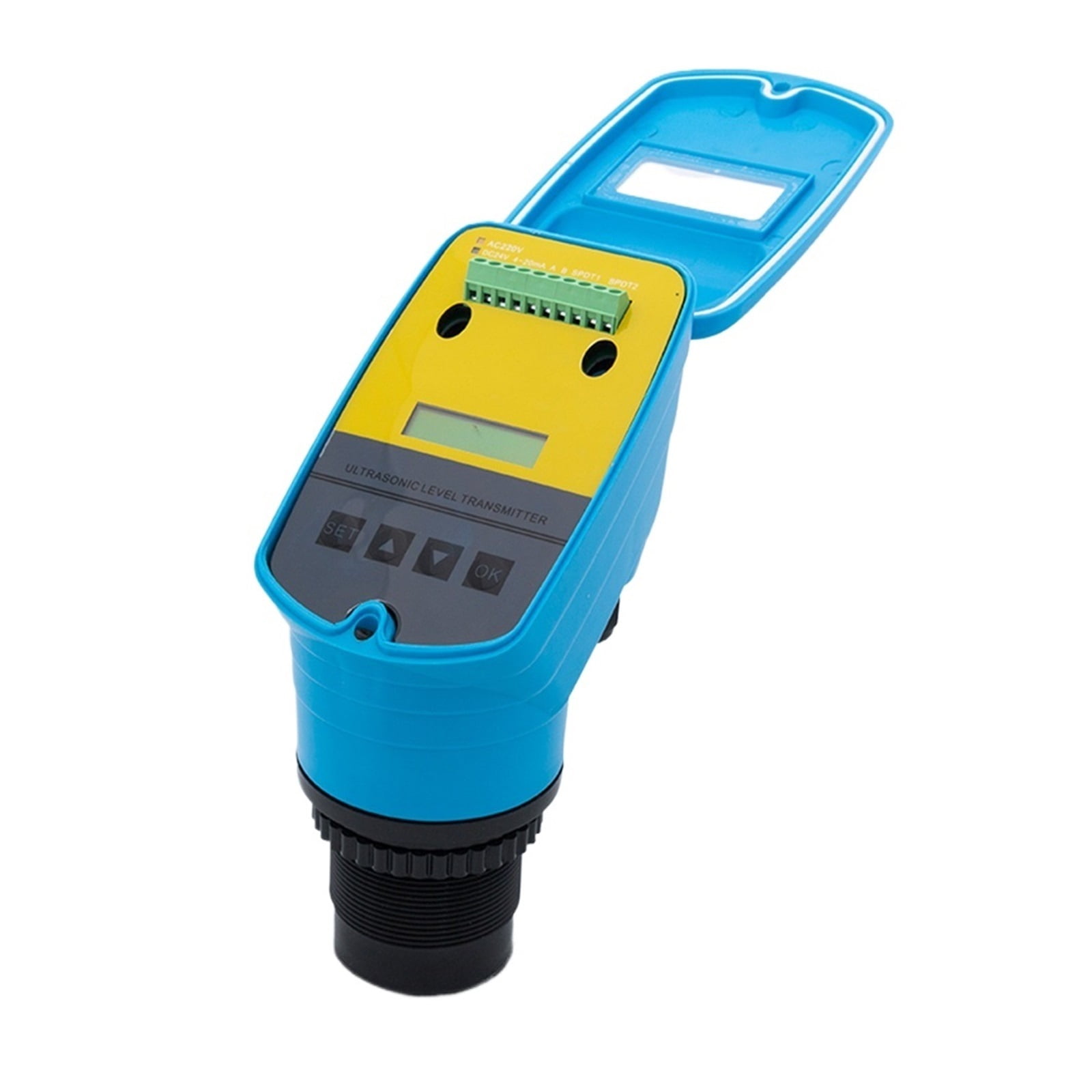 LCD Ultrasonic Level Sensor 0-20m Water Tank Depth Monitor Alarm 24VDC ...