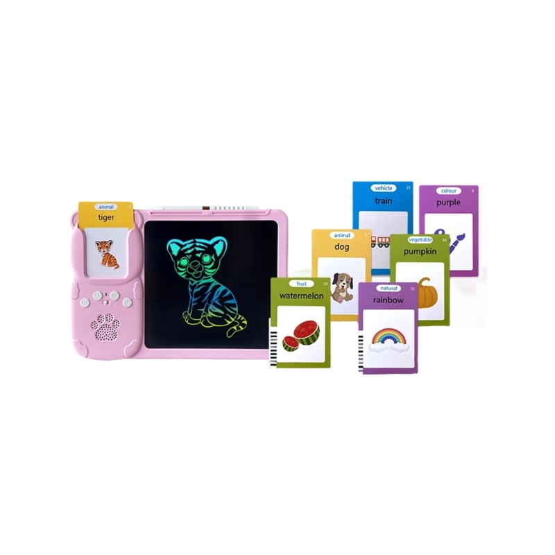 LCD Writing Pad For Kids With Drawing Cards Educational Drawing Board ...