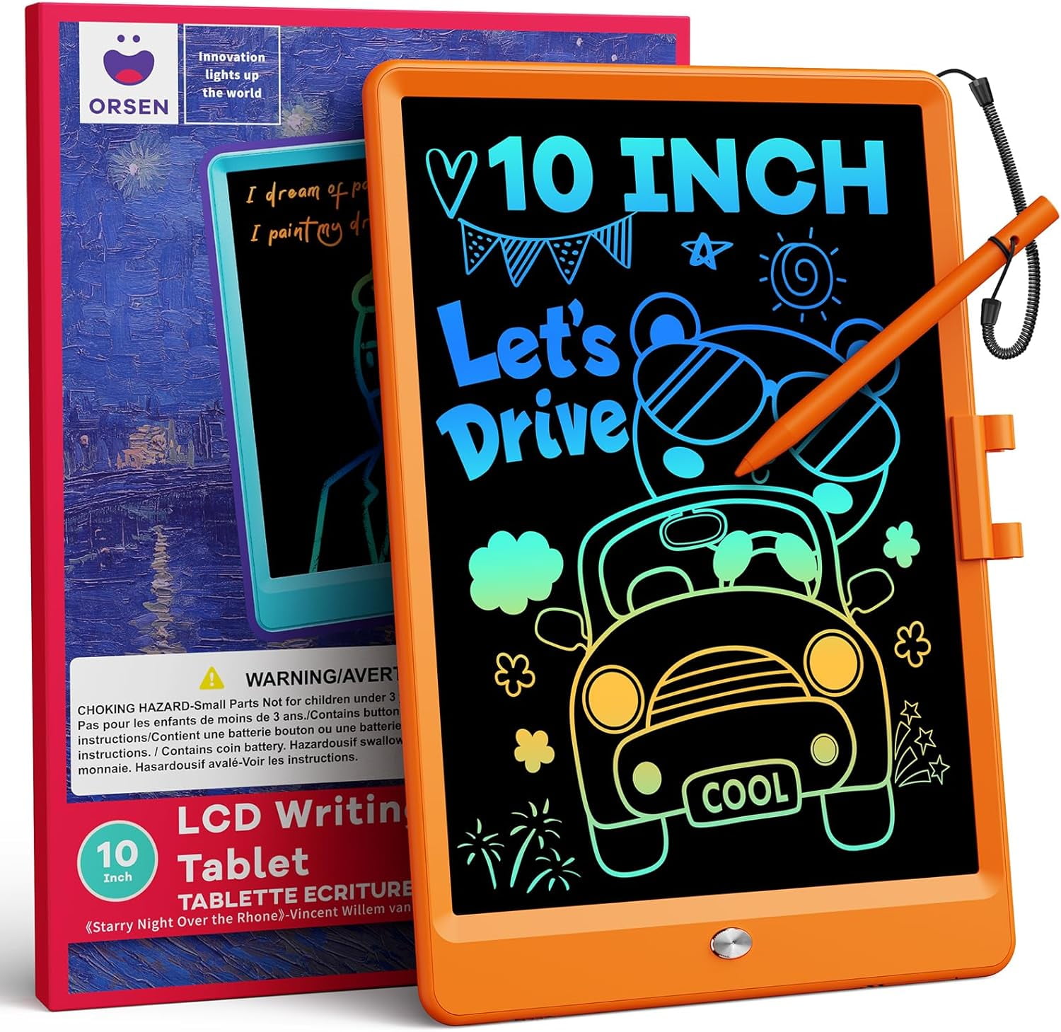 LCD Writing Tablet 10 Inch, Colorful Doodle Board Drawing Tablet ...