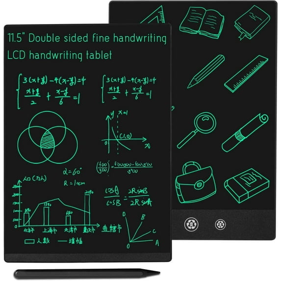 LCD Writing Tablet, 11.5in Double Display Erasable Drawing Pads ...