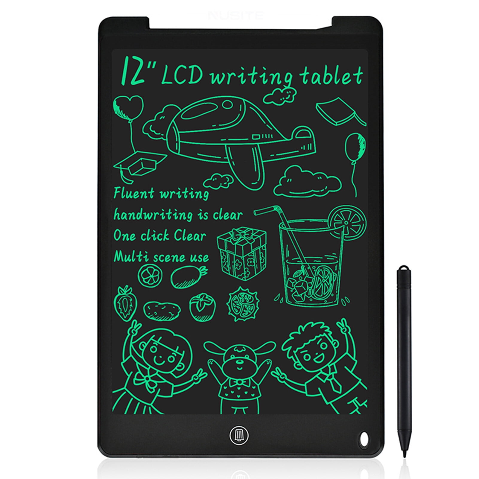 LCD Writing Tablet 12 Inch Monochrome Screen with Stylus Drawing ...