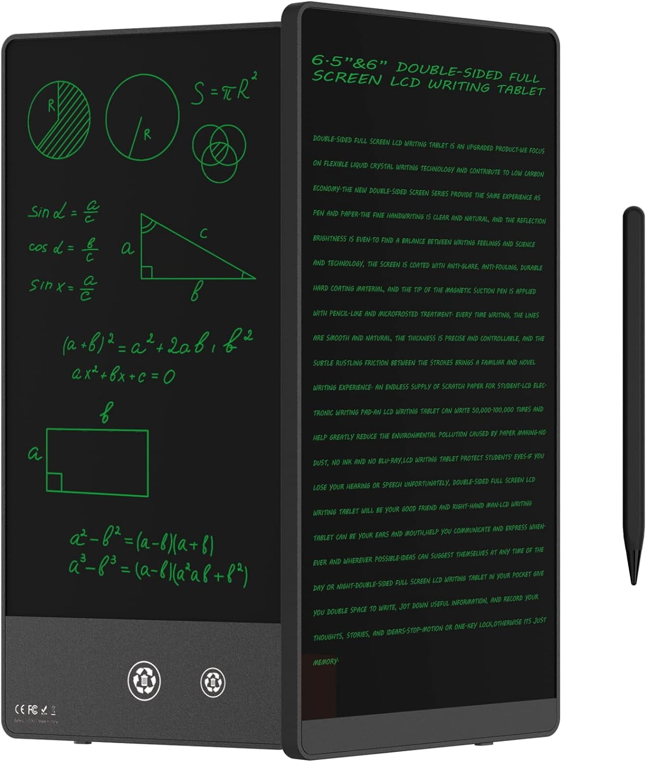 LCD Writing Tablet for Adults-6.5″&6″ LCD Writing Tablet,Double-Sided ...