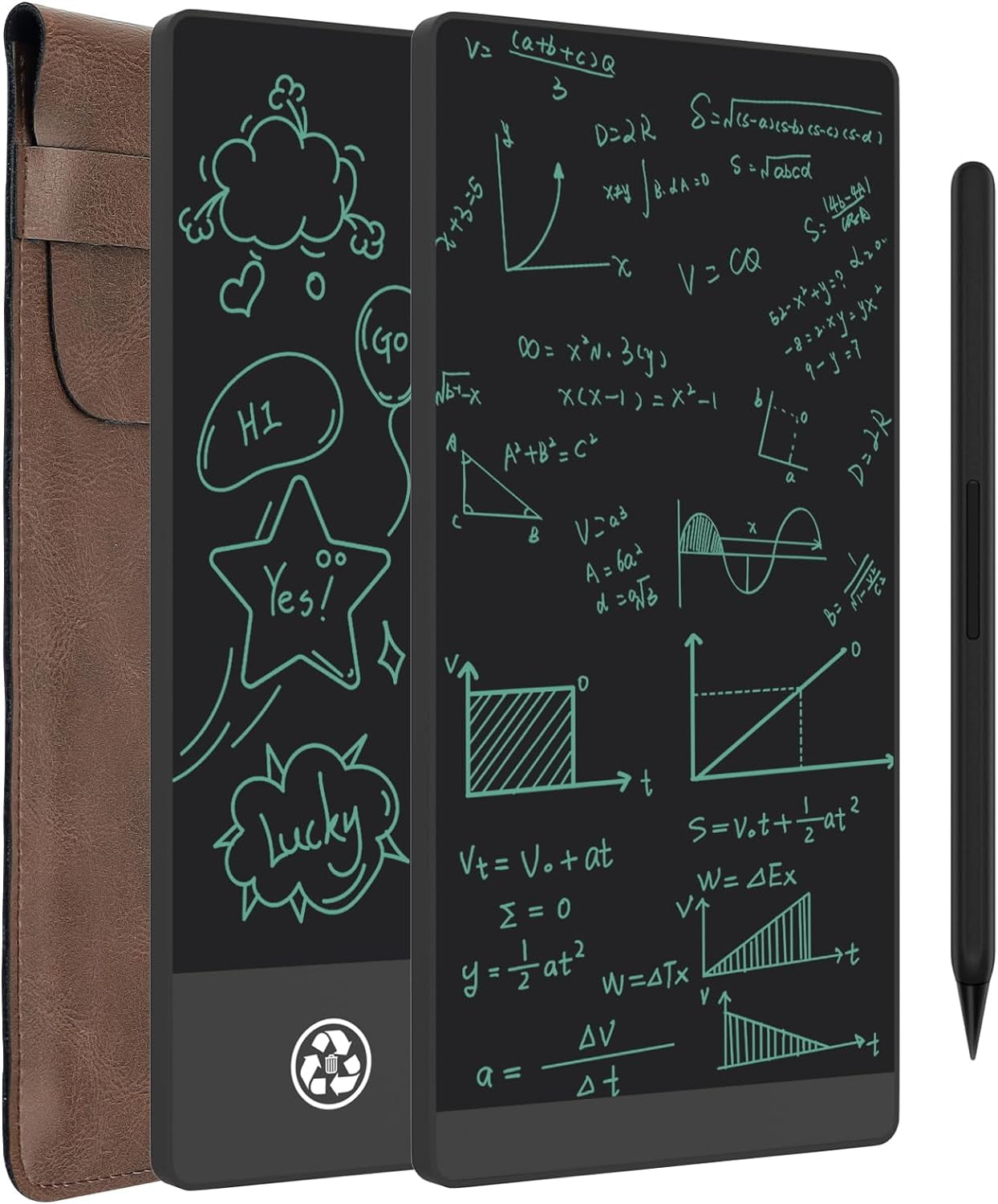 LCD Writing Tablet, Doudle-Sided Full Screen Erasable Digital Notepad ...