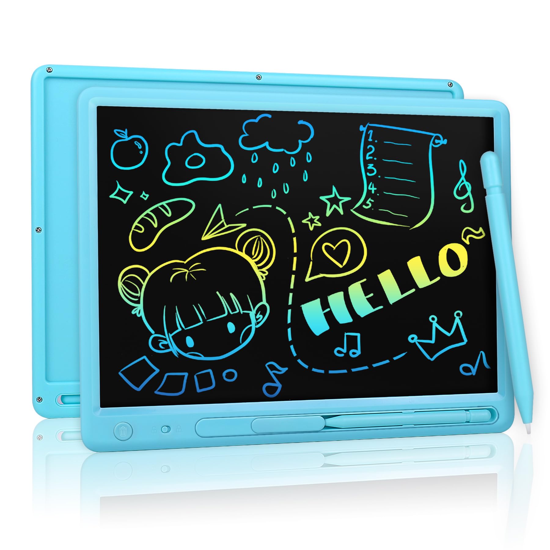 LCD Writing Tablet for Kids, 15 Inch Colorful Drawing Doodle Board ...