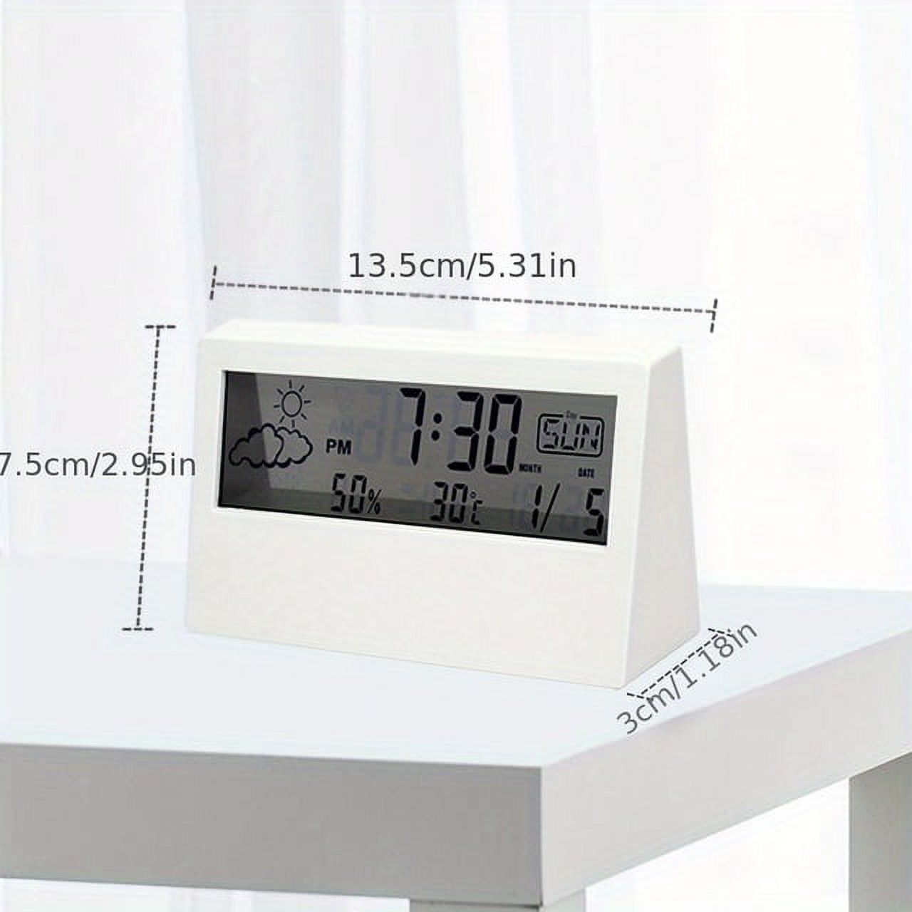 LCD electronic clock luminous temperature and humidity meter ...