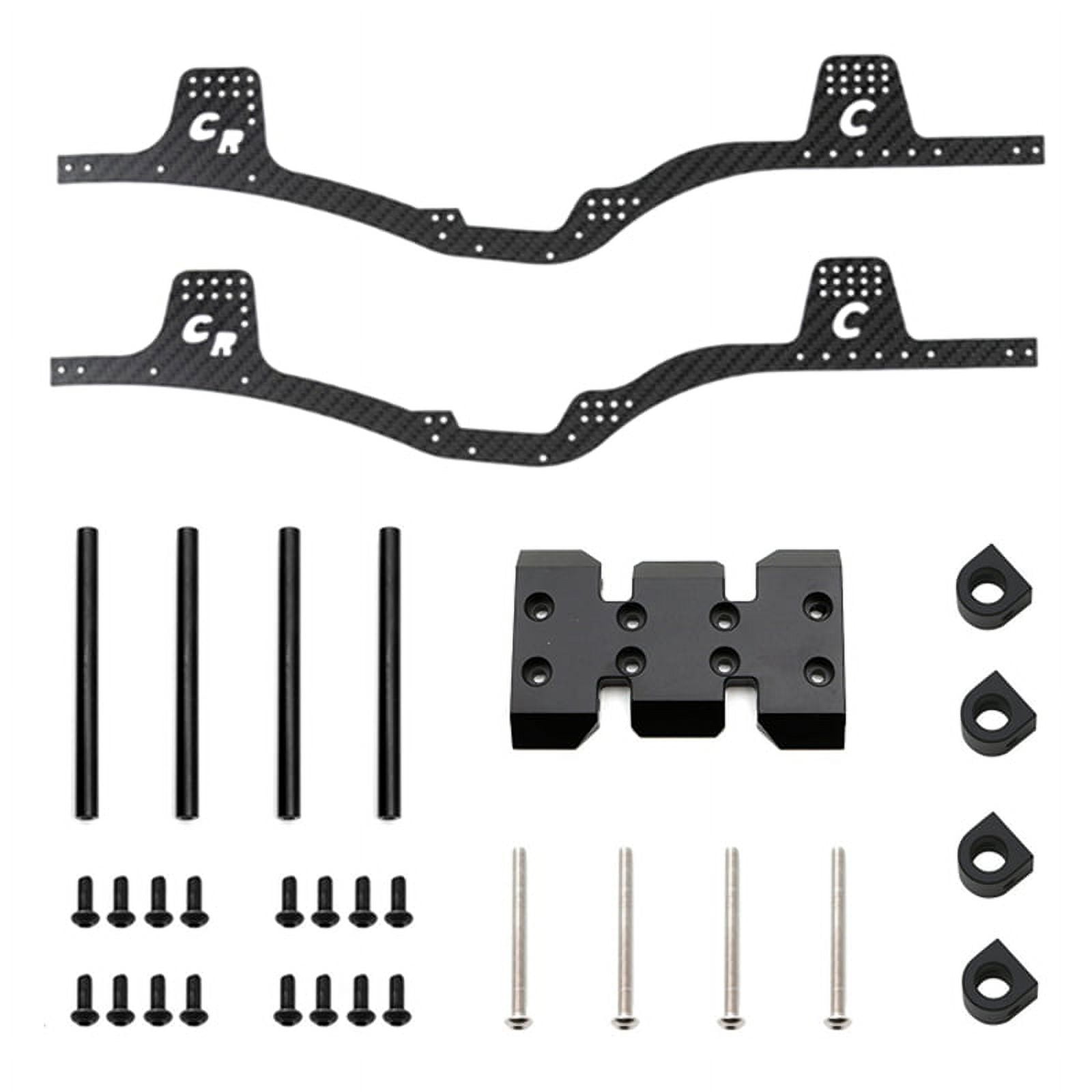 LCG Carbon Fiber Chassis Kit Rail Skid Plate Body Post Mount for Axial ...