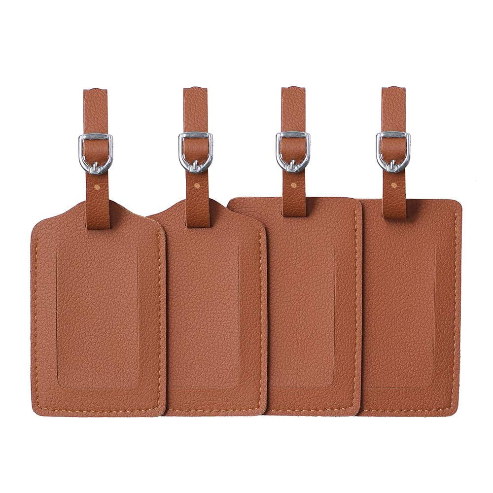 LCHOME 4 Pack Leather Luggage Tags, Durable Travel Essentials with ...
