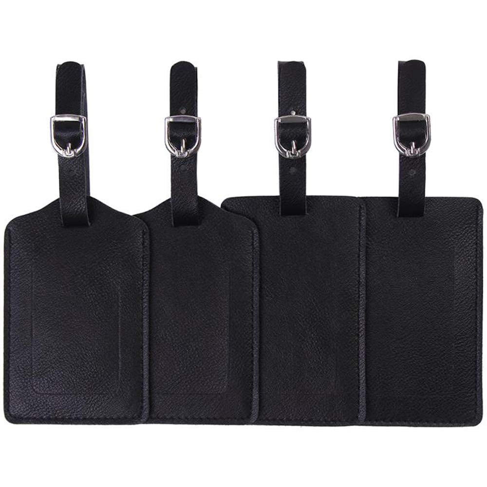 LCHOME 4 Pieces PU Leather Luggage Bag Case Tags,Bag Suitcase Labels ...