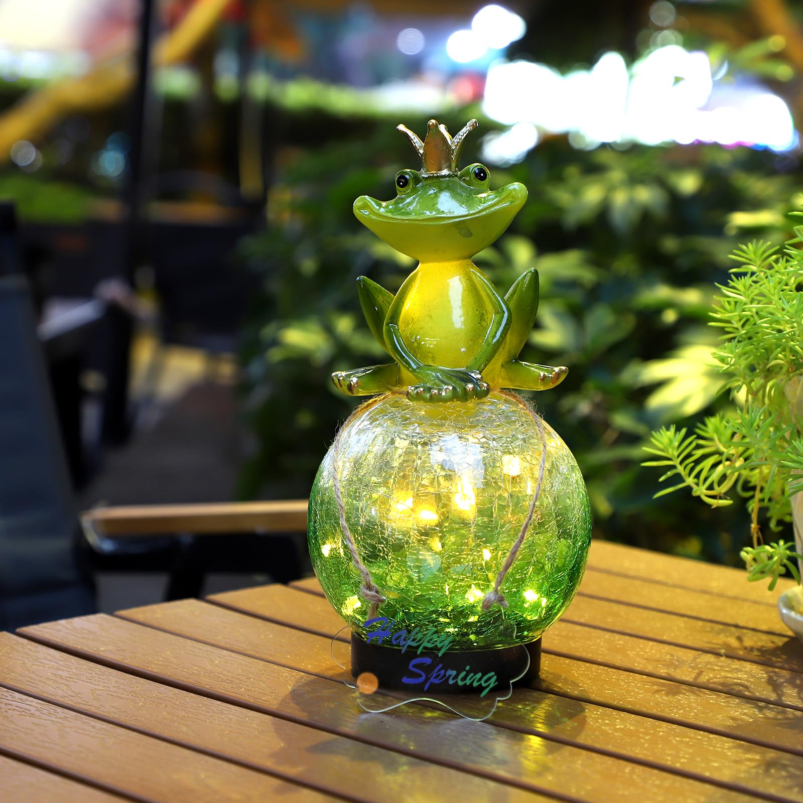 LCKFTY Garden Statues Frog with Solar Lights-Outdoor Frog for Lawn ...