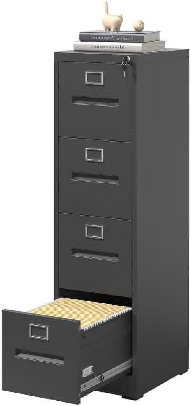 LCKOSAE 3 Drawer File Cabinet Black Metal File Cabinets with Lock ...