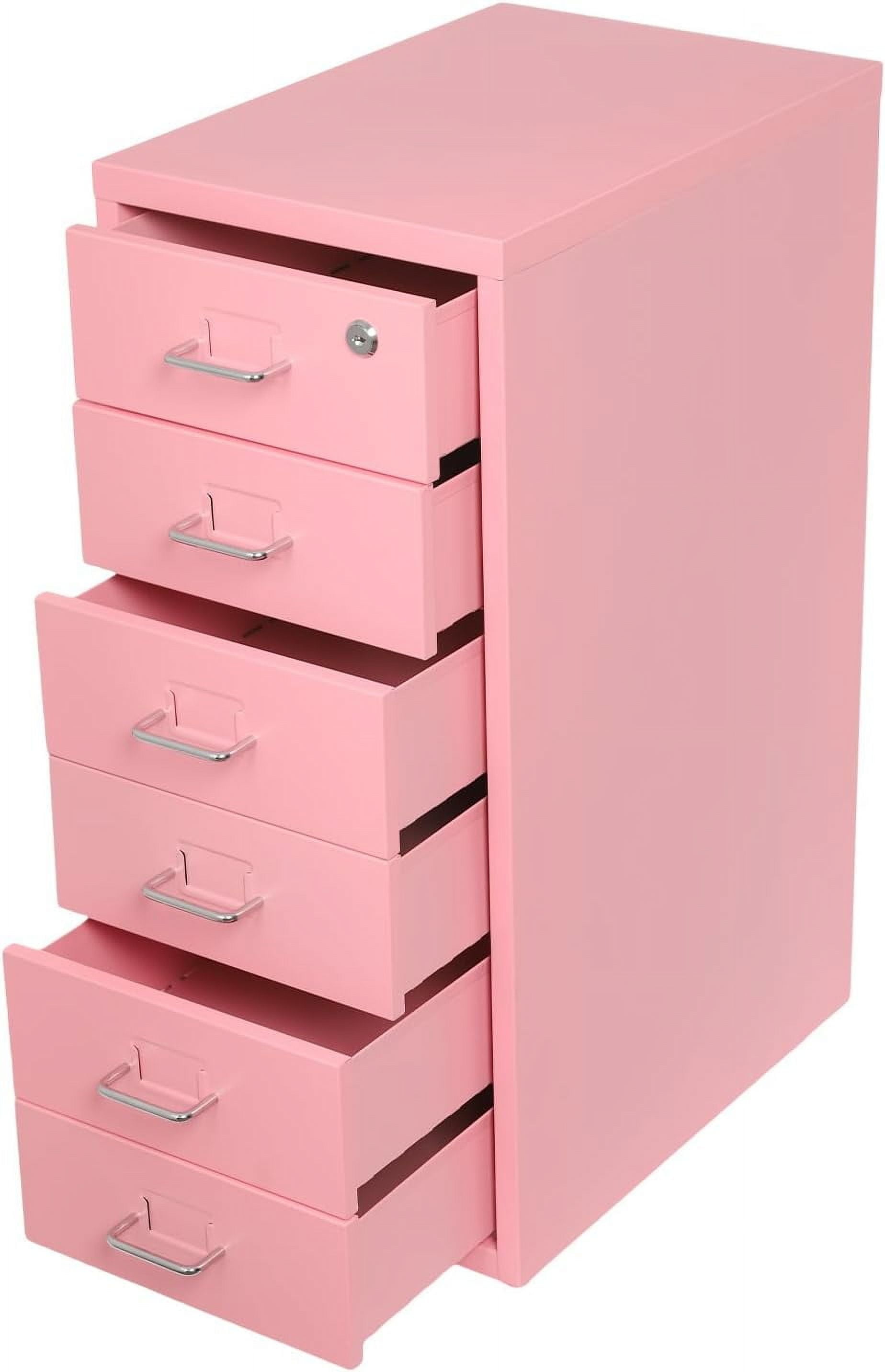 LCKOSAE 6-Drawer Storage File Cabinet on Wheels Moveable Filing Cabinet ...