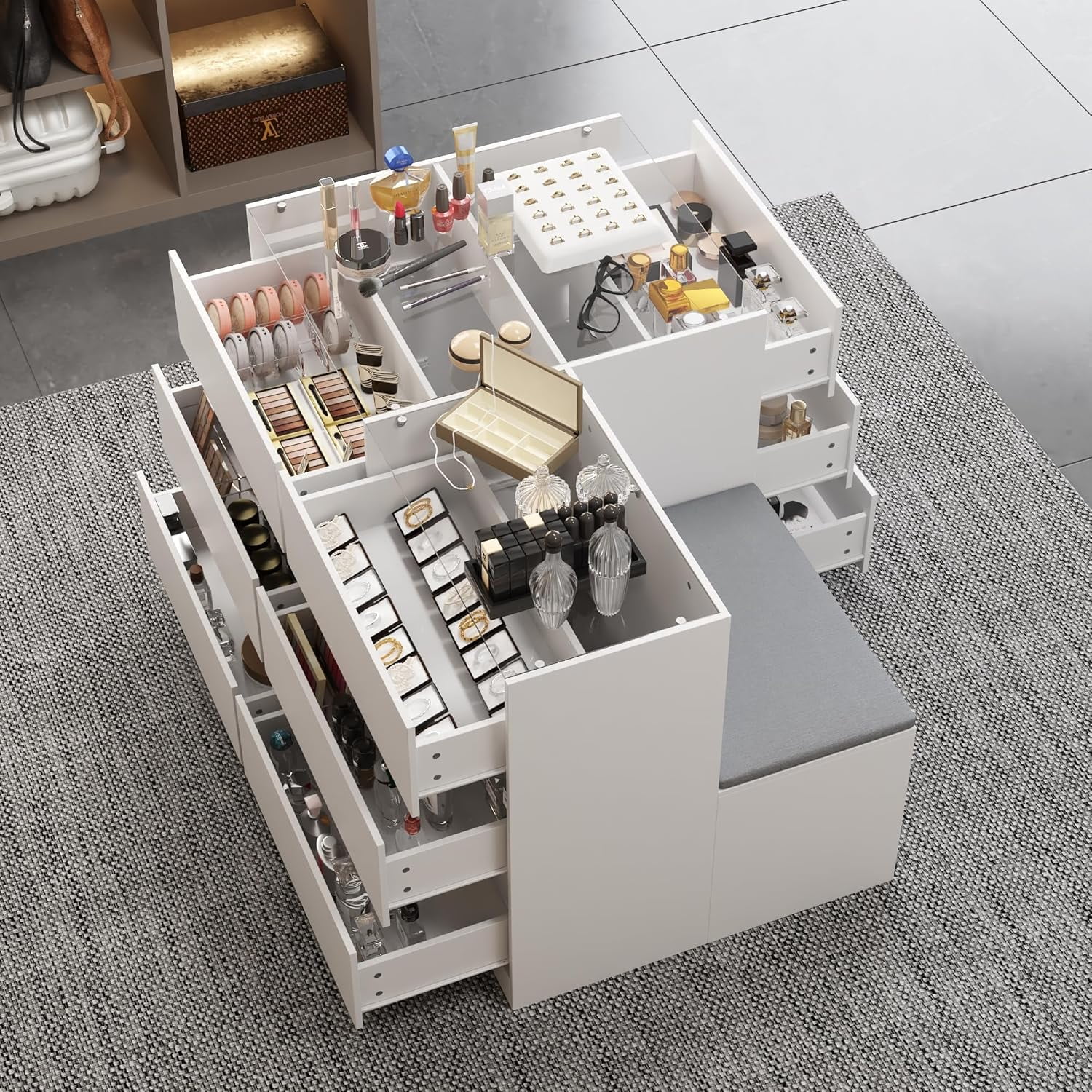 LCKOSAE Wardrobe Armoire Closet with Lock Walk-in Closet Island Dresser ...