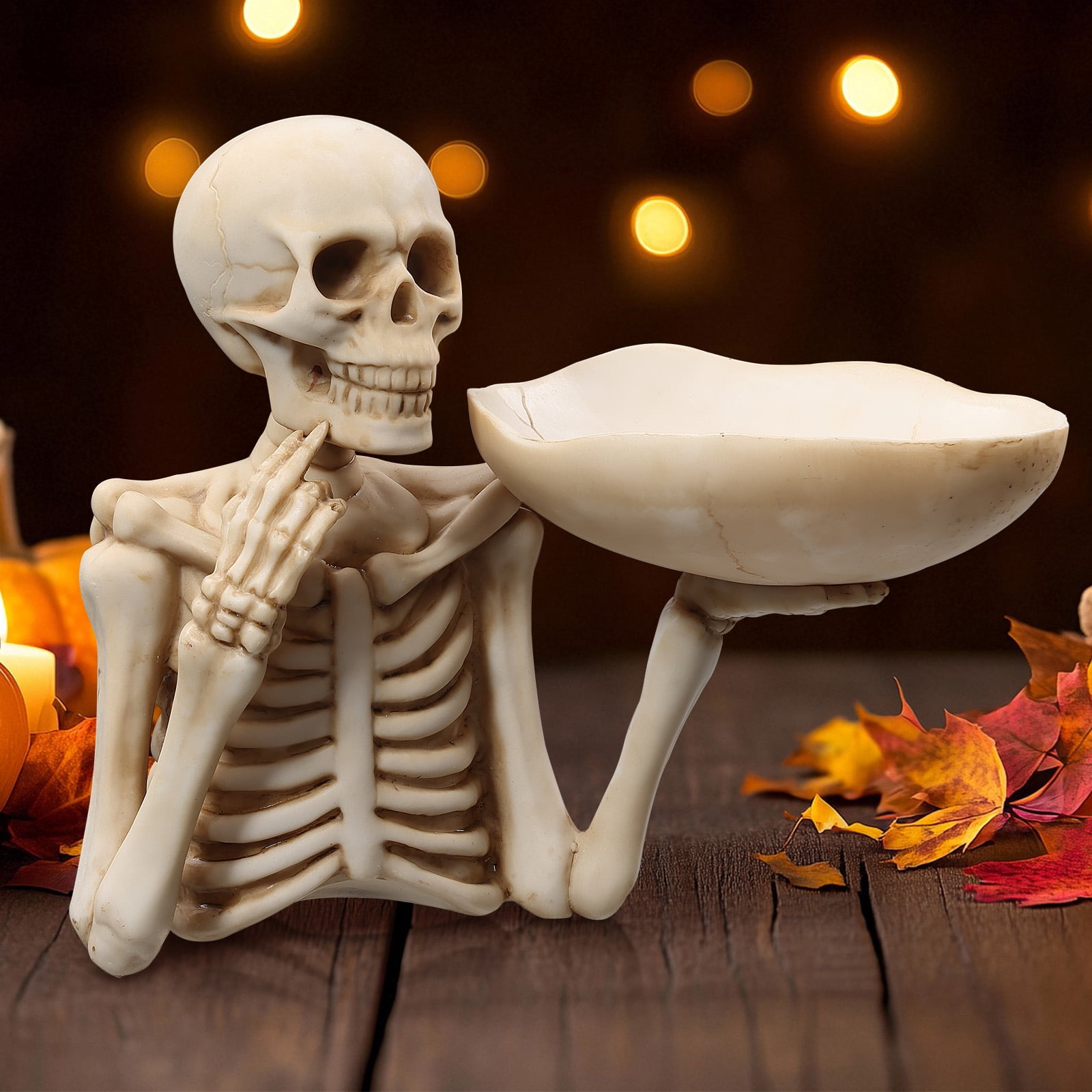 LCOKEIY Skeleton Snack Tray for Halloween Goth Party，Skull Storage Tray ...