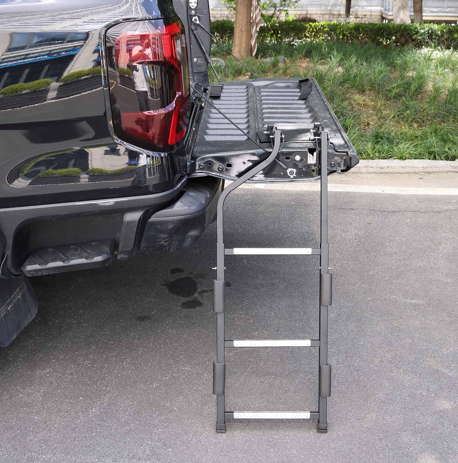LCOKEIY Truck Tailgate Ladder, Pickup Tailgate Rack with Aluminum Step ...