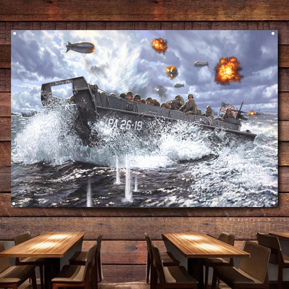LCVP Landing Craft Vehicle Battleship Wall Art Banners Hanging Flags ...