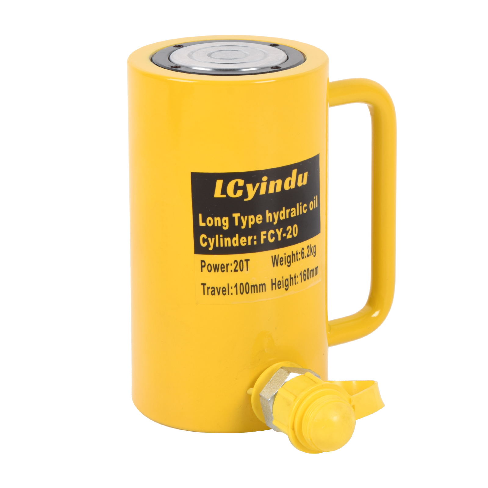 LCyindu 20T Hydraulic Cylinder Long Jack 4"(100mm) Stroke Solid Single ...
