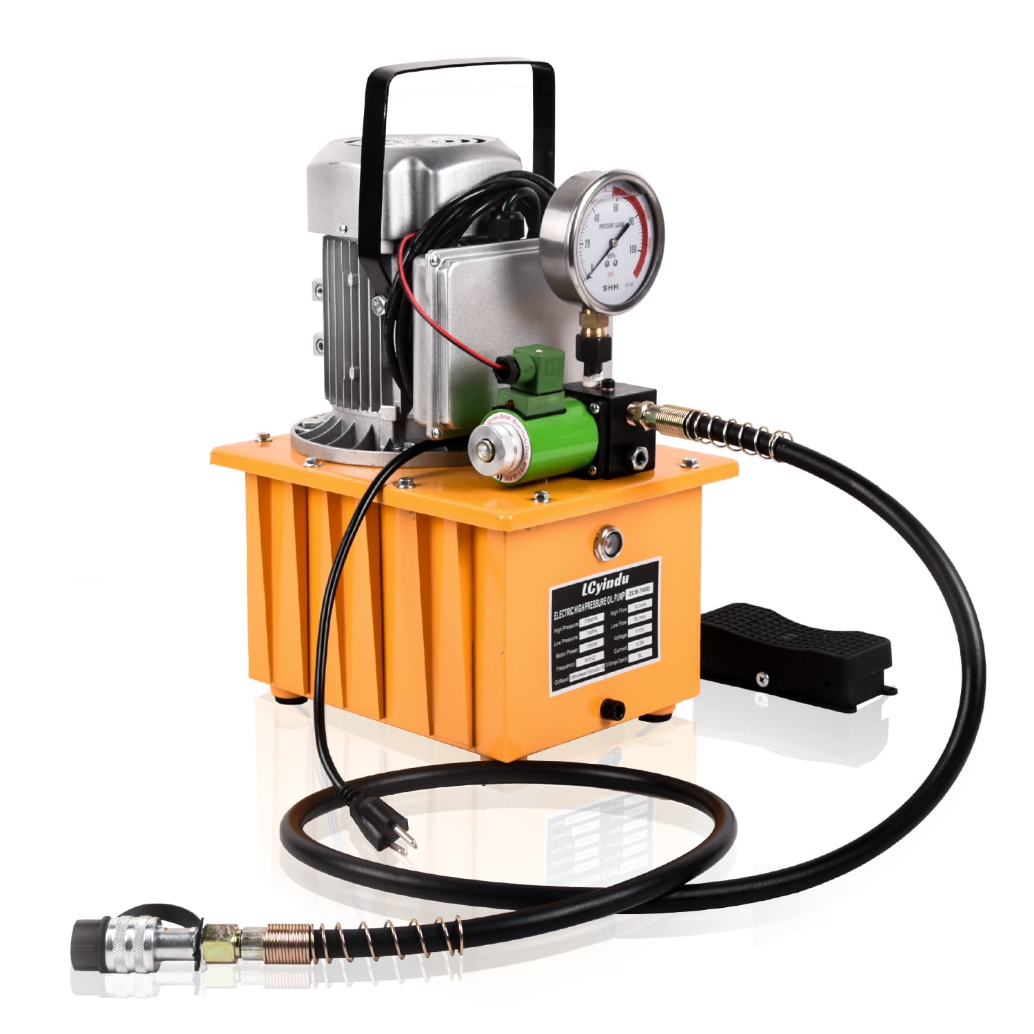 LCyindu Hydraulic Electric Pump 8.4Quart 2.1Gallon Single Acting 750W ...