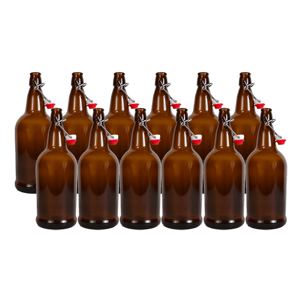 LD Carlson Amber Flip-Top Bottles 1L - 12/Case - Walmart Business Supplies