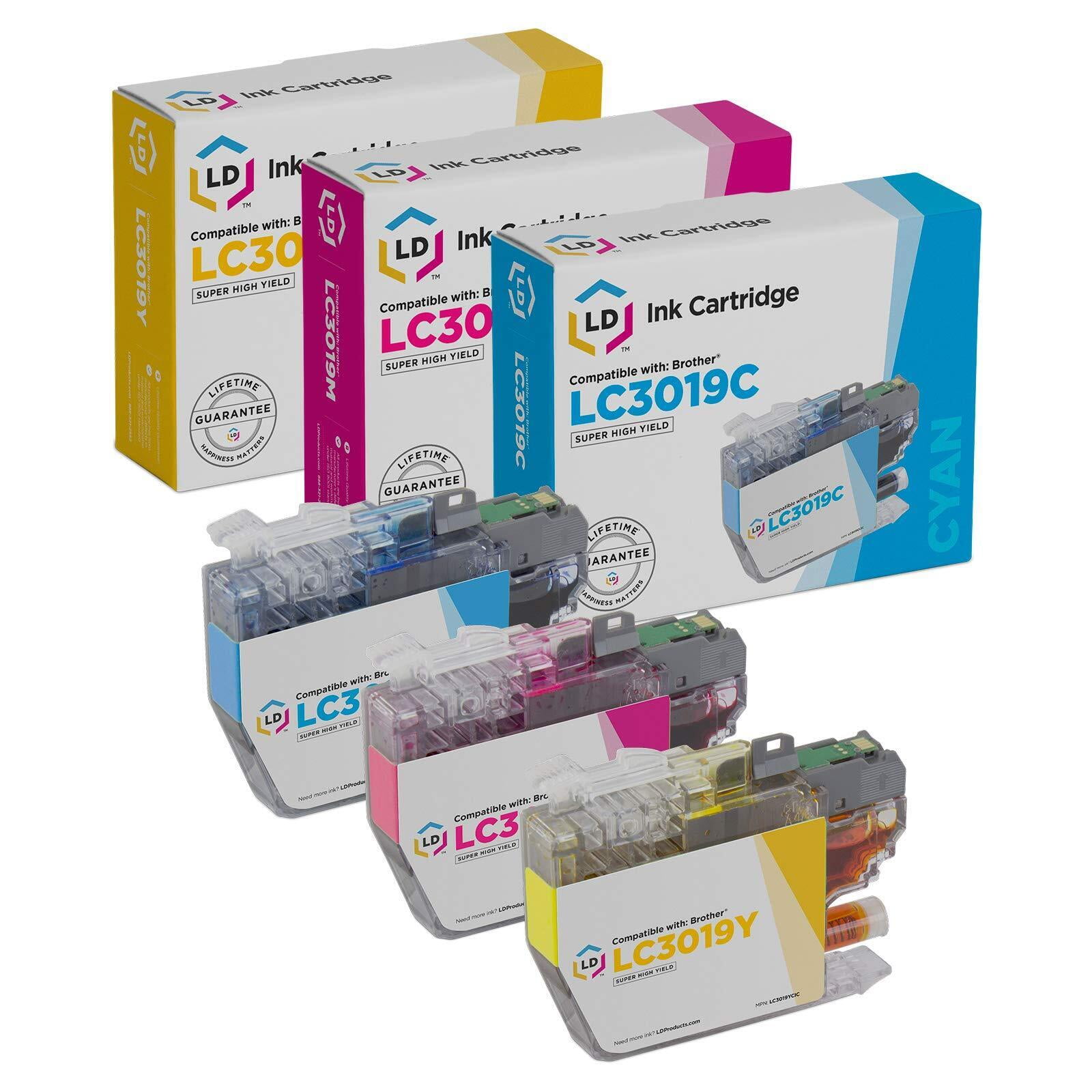 LD Compatible Brother LC3019 Super HY Ink Cartridges: Cyan, Magenta ...