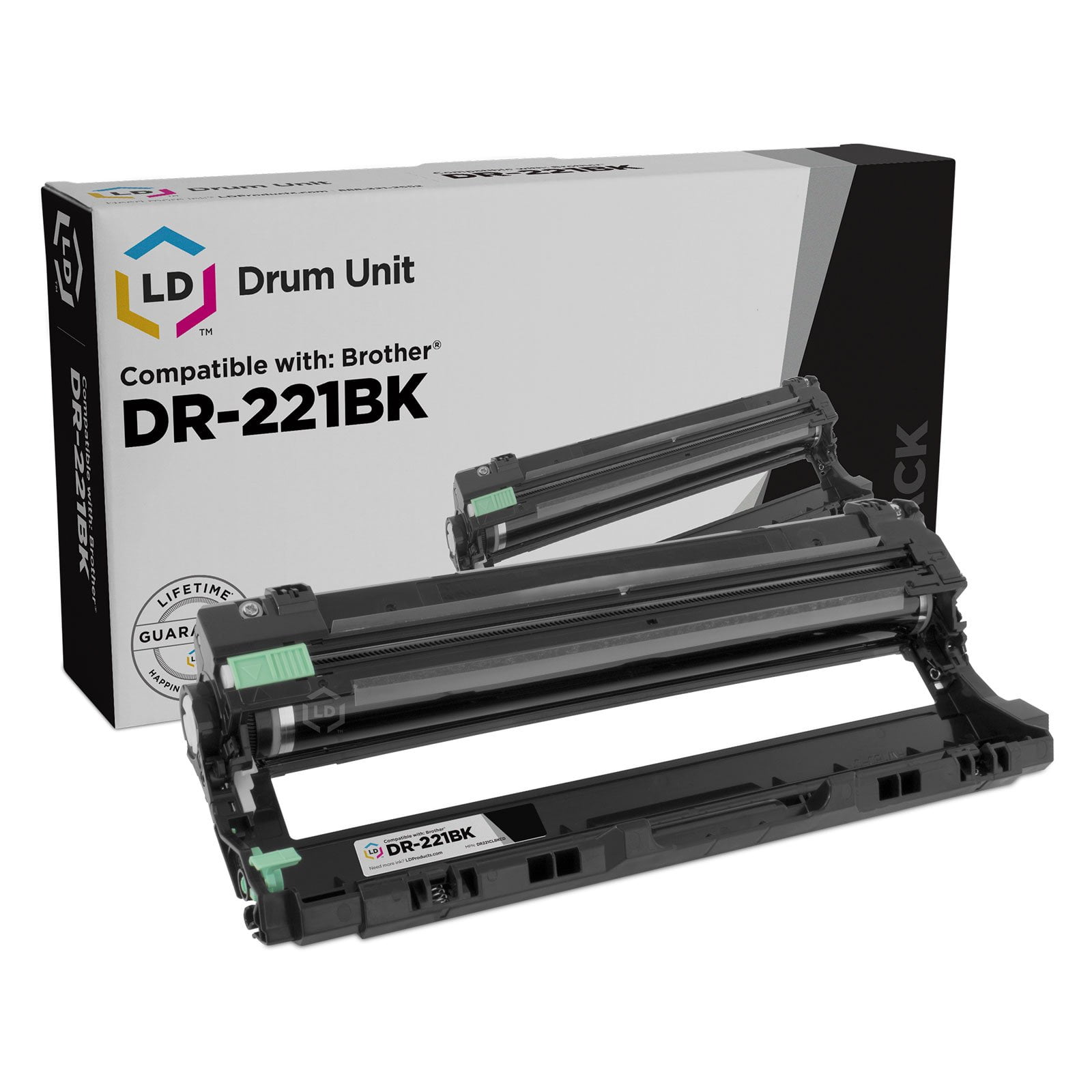 LD Compatible Replacement DR221 Black Laser Drum for Brother DR221CLBK ...