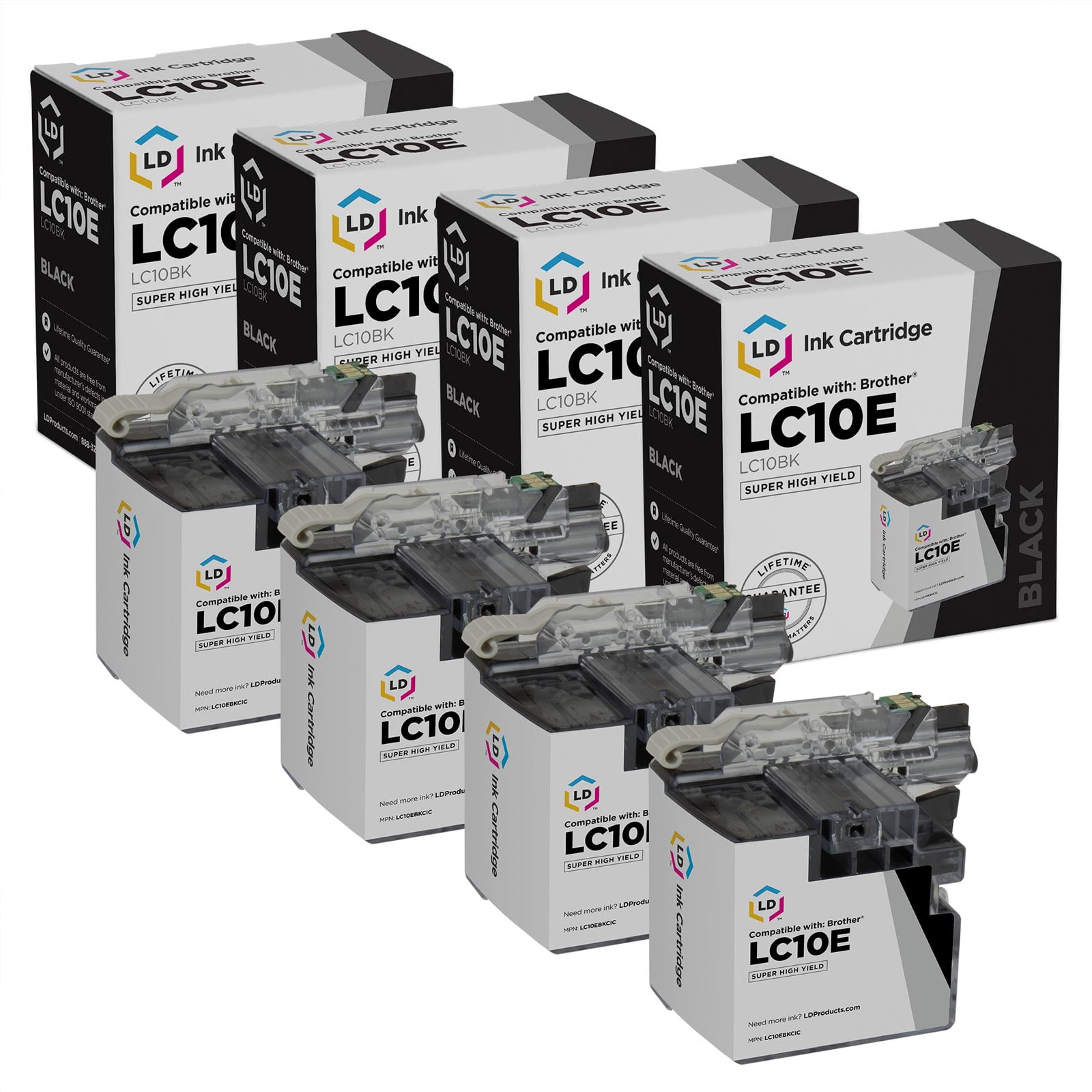 LD Compatible Ink Cartridge Replacement for Brother LC10EBK Super High ...