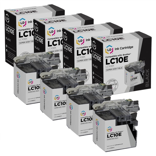 LD Compatible Ink Cartridge Replacement for Brother LC10EBK Super High ...