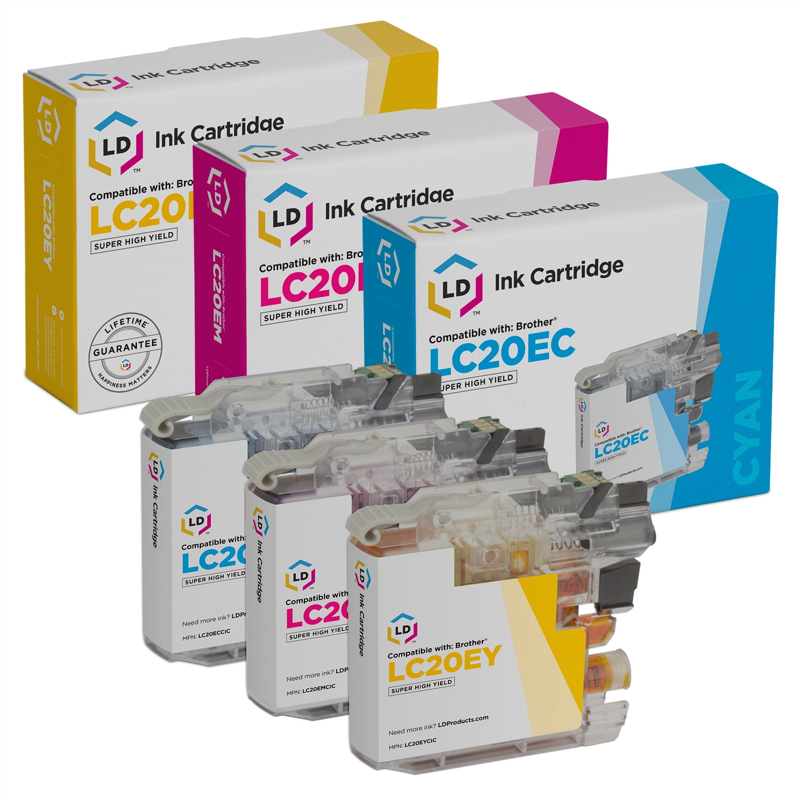 LD Compatible Ink Cartridge Replacement for Brother LC20E Super High ...