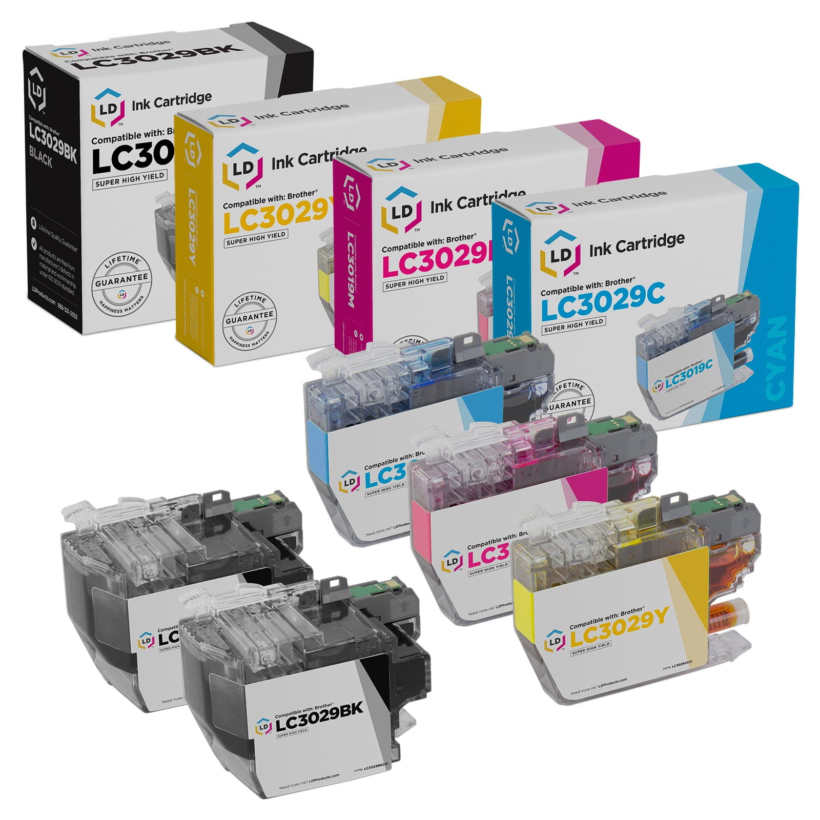 LD Compatible Ink Cartridge Replacement for Brother LC3029 Super High ...