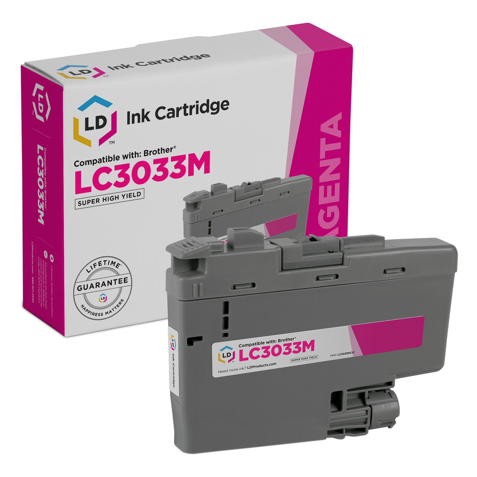 LD Compatible Ink Cartridge Replacement for Brother LC3033M Super High ...