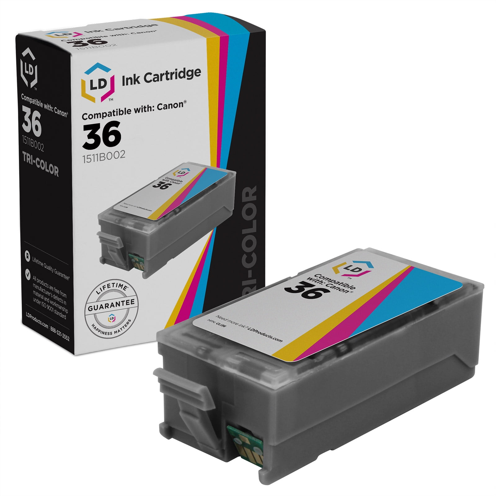 LD Compatible Ink Cartridge Replacement for Canon CLI36 (Color ...