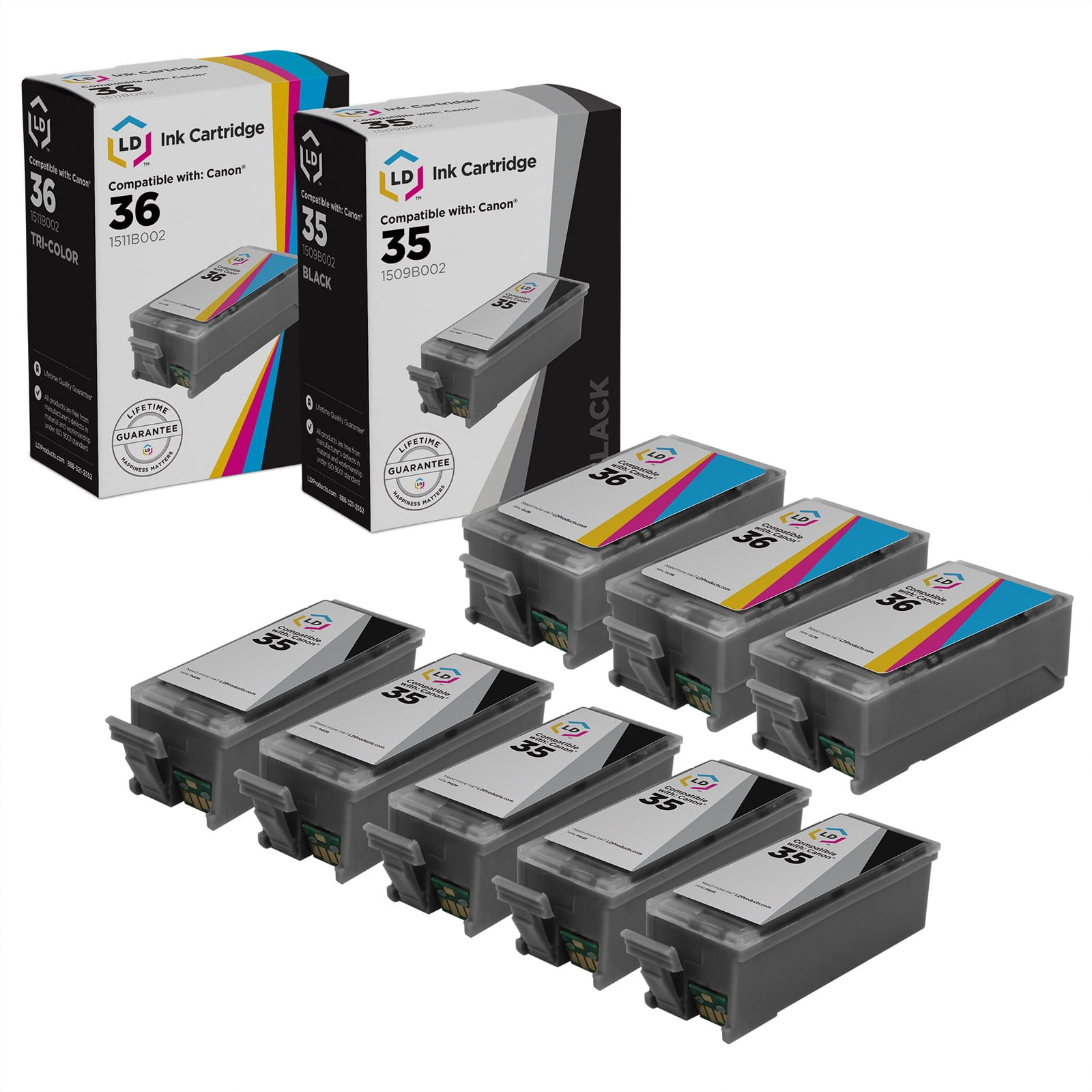 LD Compatible Ink Cartridge Replacement for Canon PGI35 & CLI36 (5 ... LD Compatible Ink Cartridge Replacement for Canon PGI35 & CLI36 (5 ...