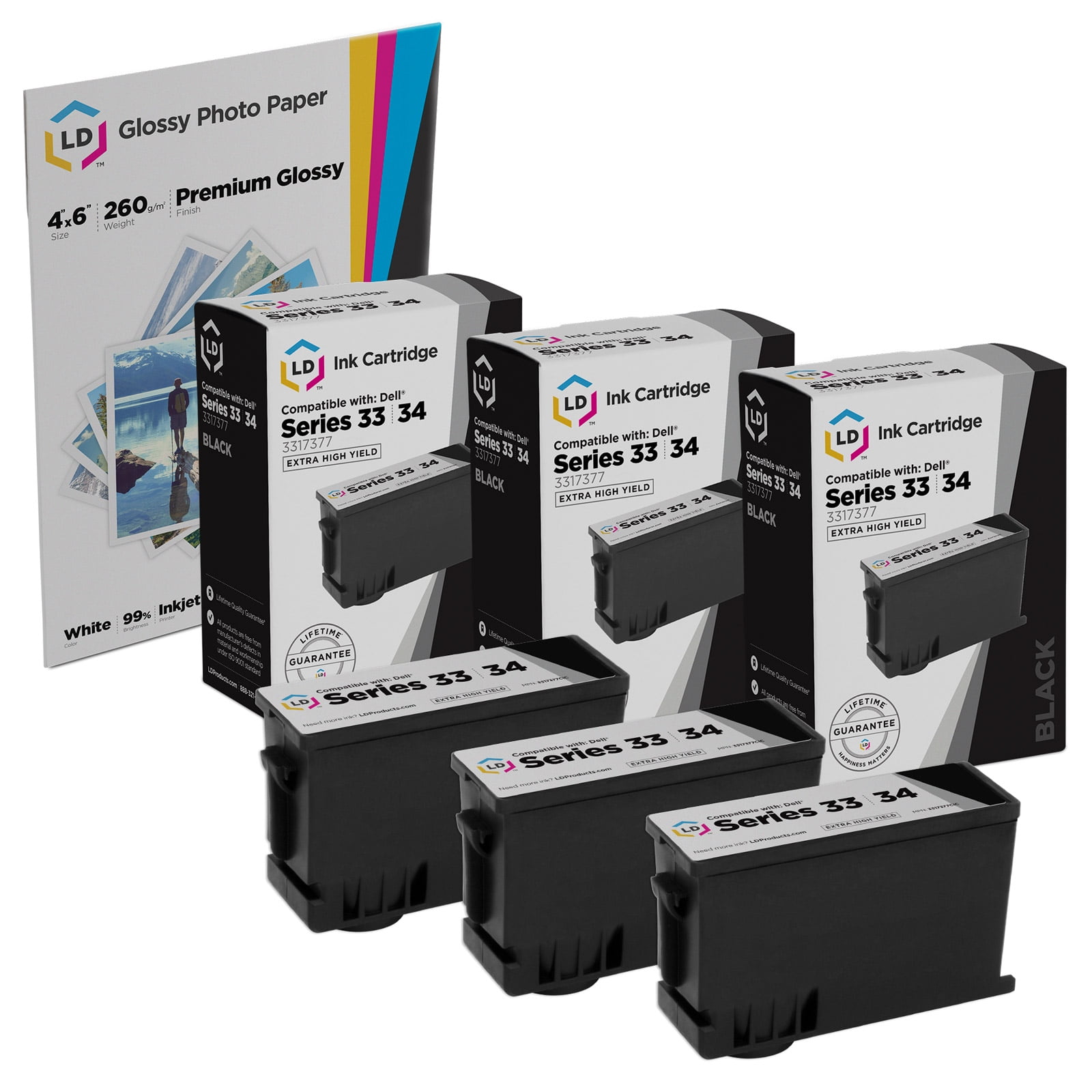 LD Compatible Ink Cartridge Replacements for Dell 331-7377 T9FKK Extra ...