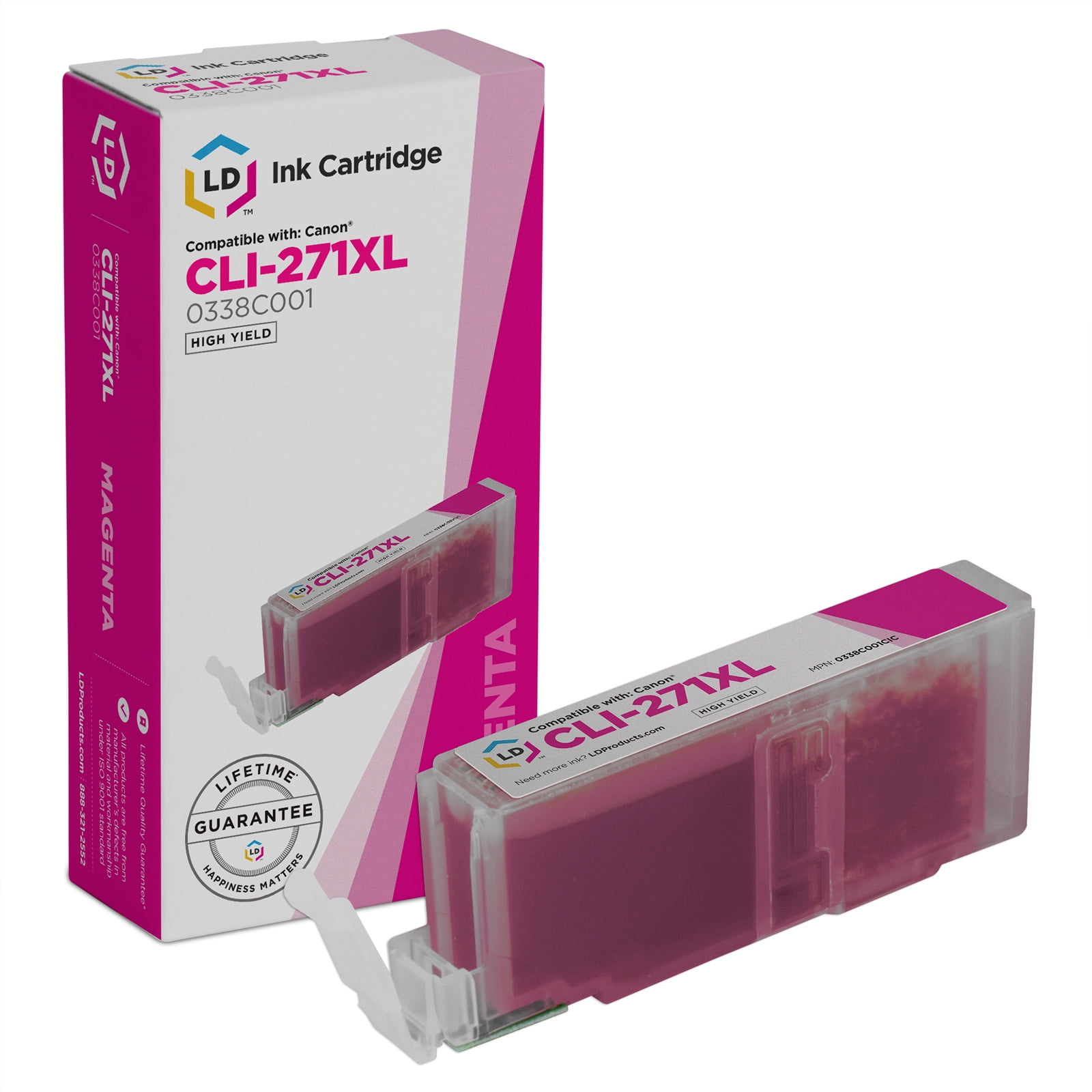 LD Compatible Ink Replacement for Canon CLI-271XL 0338C001 HY (Magenta ...