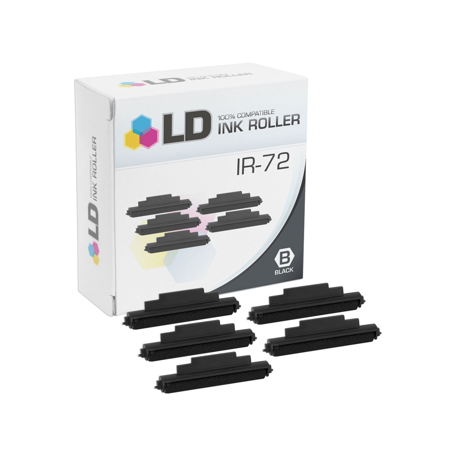 LD Compatible Ink Roller Replacement for Porelon IR-72 (Black, 5-Pack ...