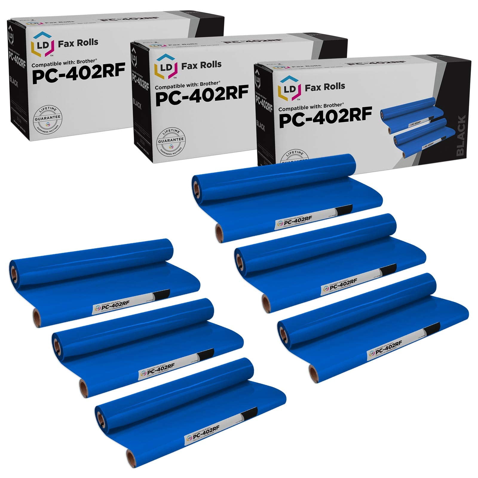 LD Products Compatible Replacement for Brother PC402 Set of 6 Thermal ...