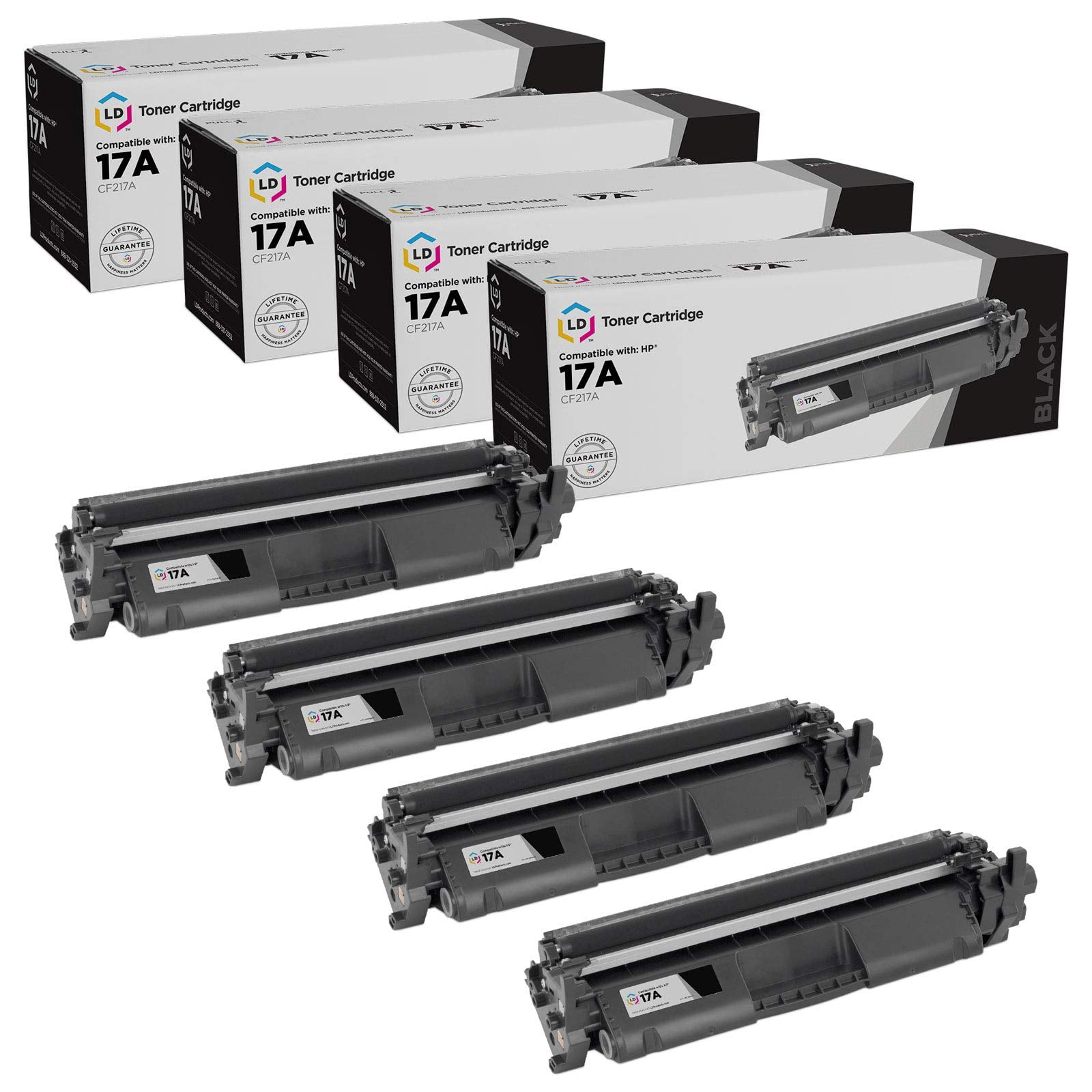 LD Compatible Toner Cartridge Replacement for HP 17A CF217A (Black, 4 ...