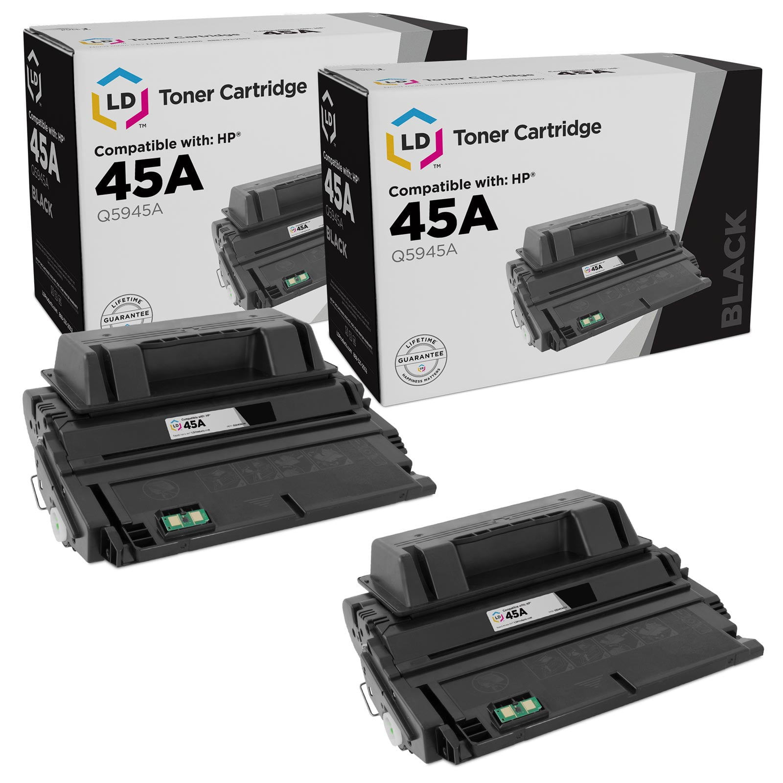 LD Compatible Toner Cartridge Replacement for HP 45A Q5945A (Black, 2 ...