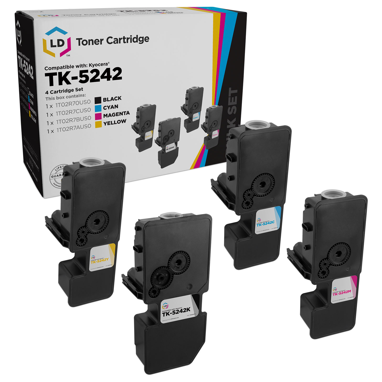 LD Compatible Toner Cartridge Replacement for Kyocera TK-5242 (Black ...