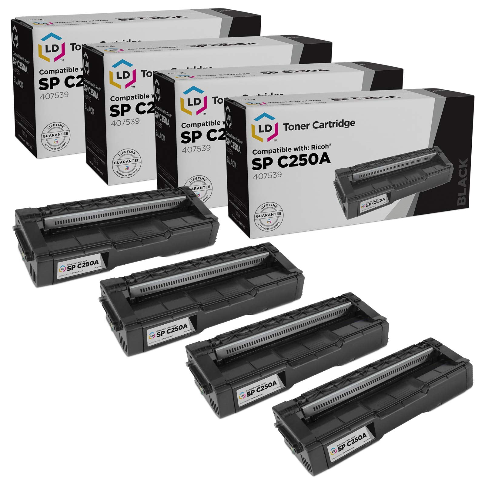LD Compatible Toner Cartridge Replacement for Ricoh SP C250 407539 ...