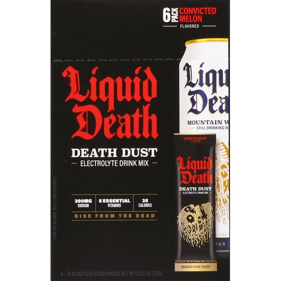 Liquid Death Death Dust Convicted Melon Electrolyte Drink Mix with ...